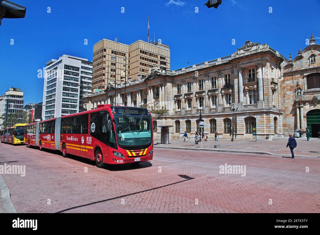 The bus on the street in Bogota, Colombia, South America Stock Photo ...