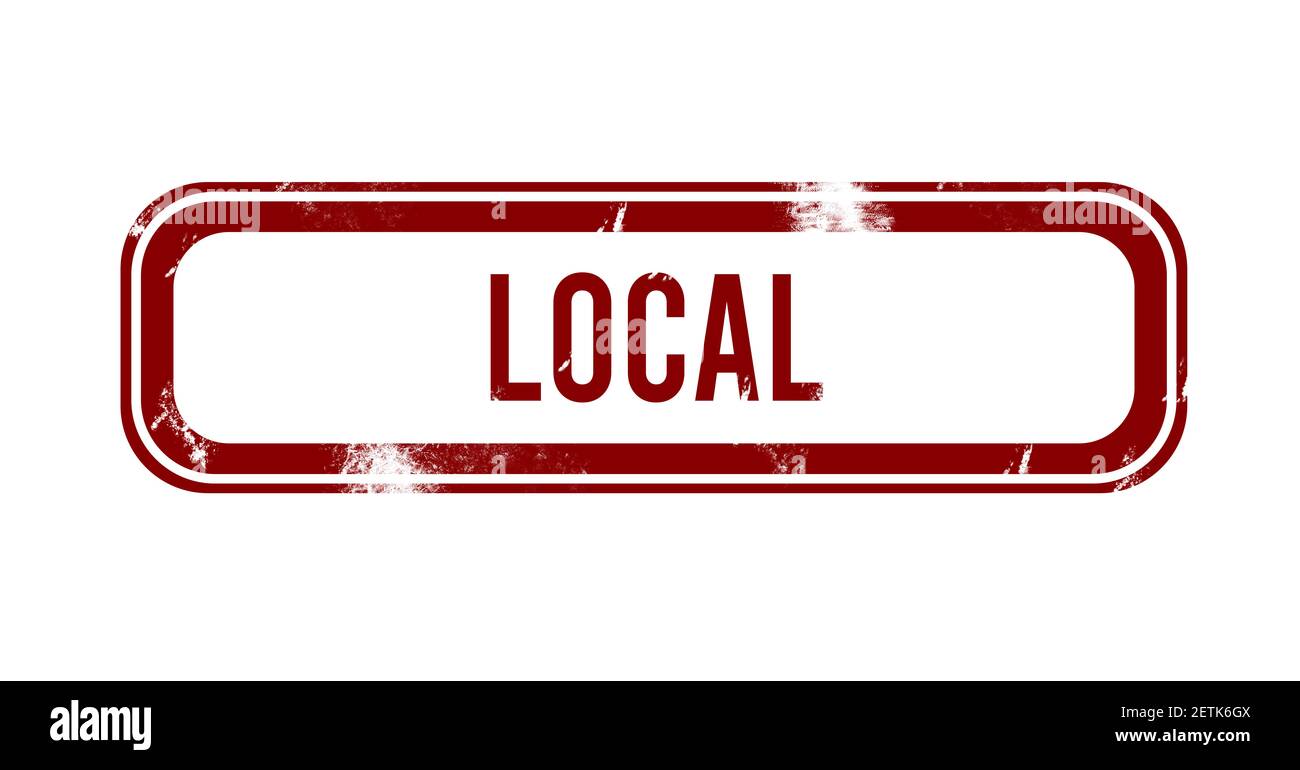 Local - red grunge button, stamp Stock Photo - Alamy