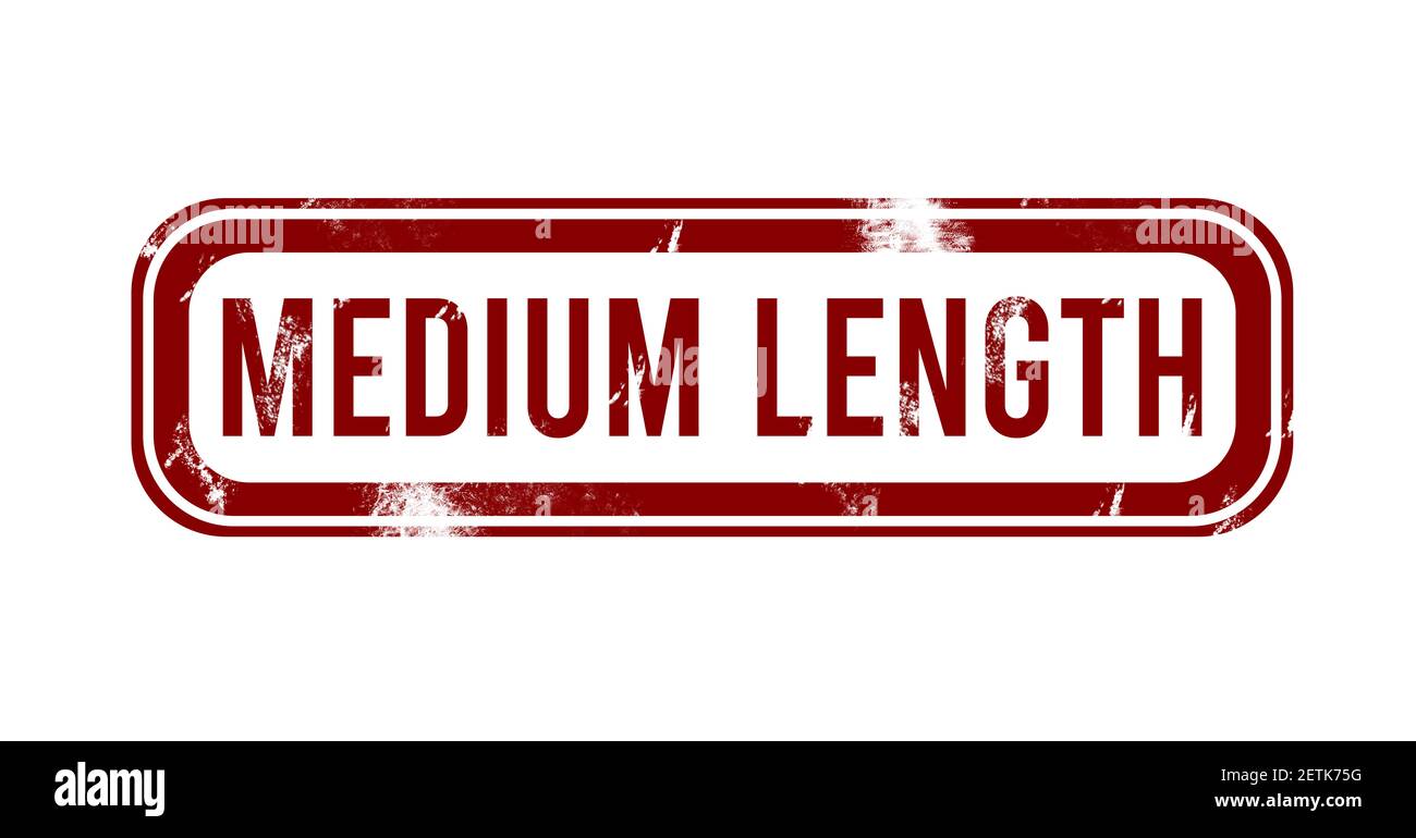 Medium length - red grunge button, stamp Stock Photo - Alamy