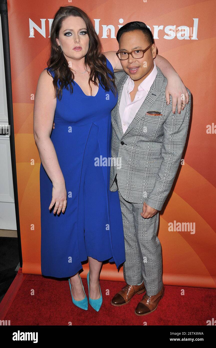 (L-R) Lauren Ash and Nico Santos arrives at the 2017 NBCUniversal ...