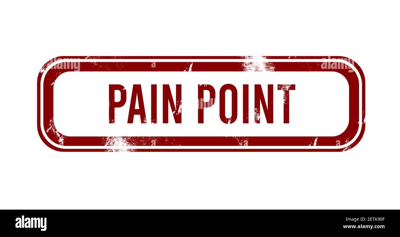 Pain point - red grunge button, stamp Stock Photo - Alamy