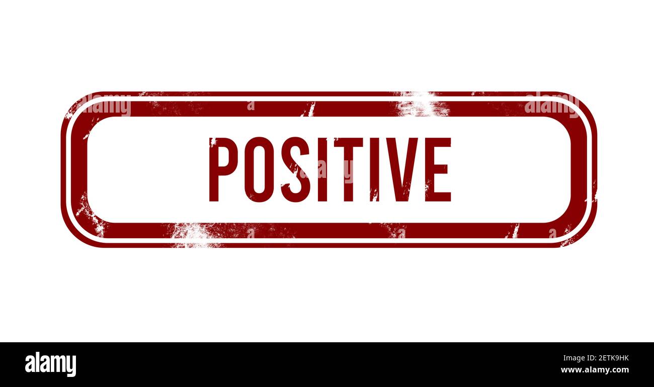 positive - red grunge button, stamp Stock Photo - Alamy