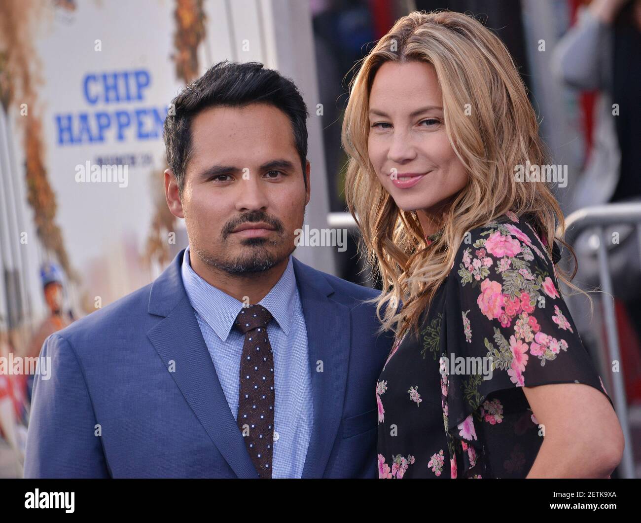 (L-R) Michael Pena and Brie Shaffer arrives at the "CHIPS" Los Angeles ...