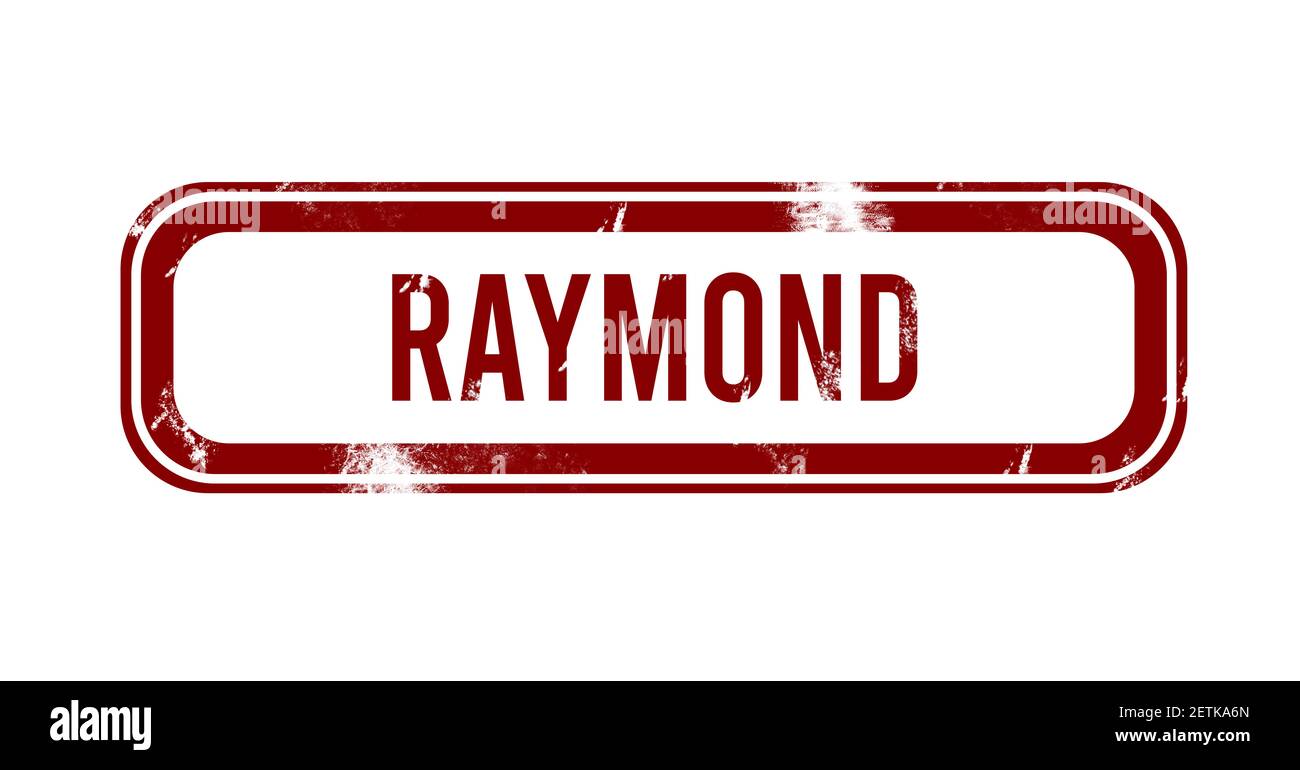 Raymond - red grunge button, stamp Stock Photo - Alamy