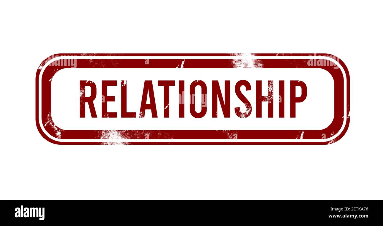 relationship - red grunge button, stamp Stock Photo - Alamy