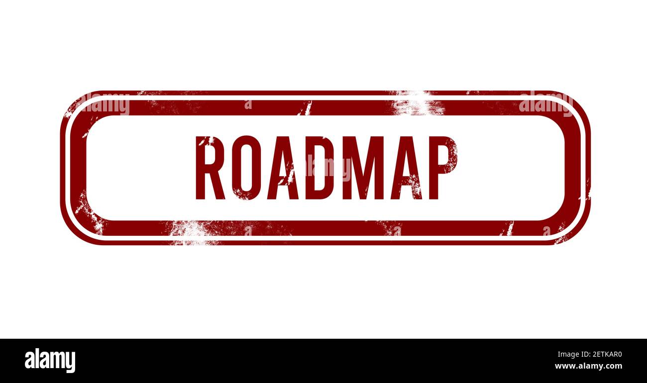 Roadmap - red grunge button, stamp Stock Photo - Alamy