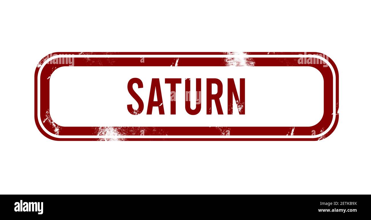 Saturn - red grunge button, stamp Stock Photo - Alamy