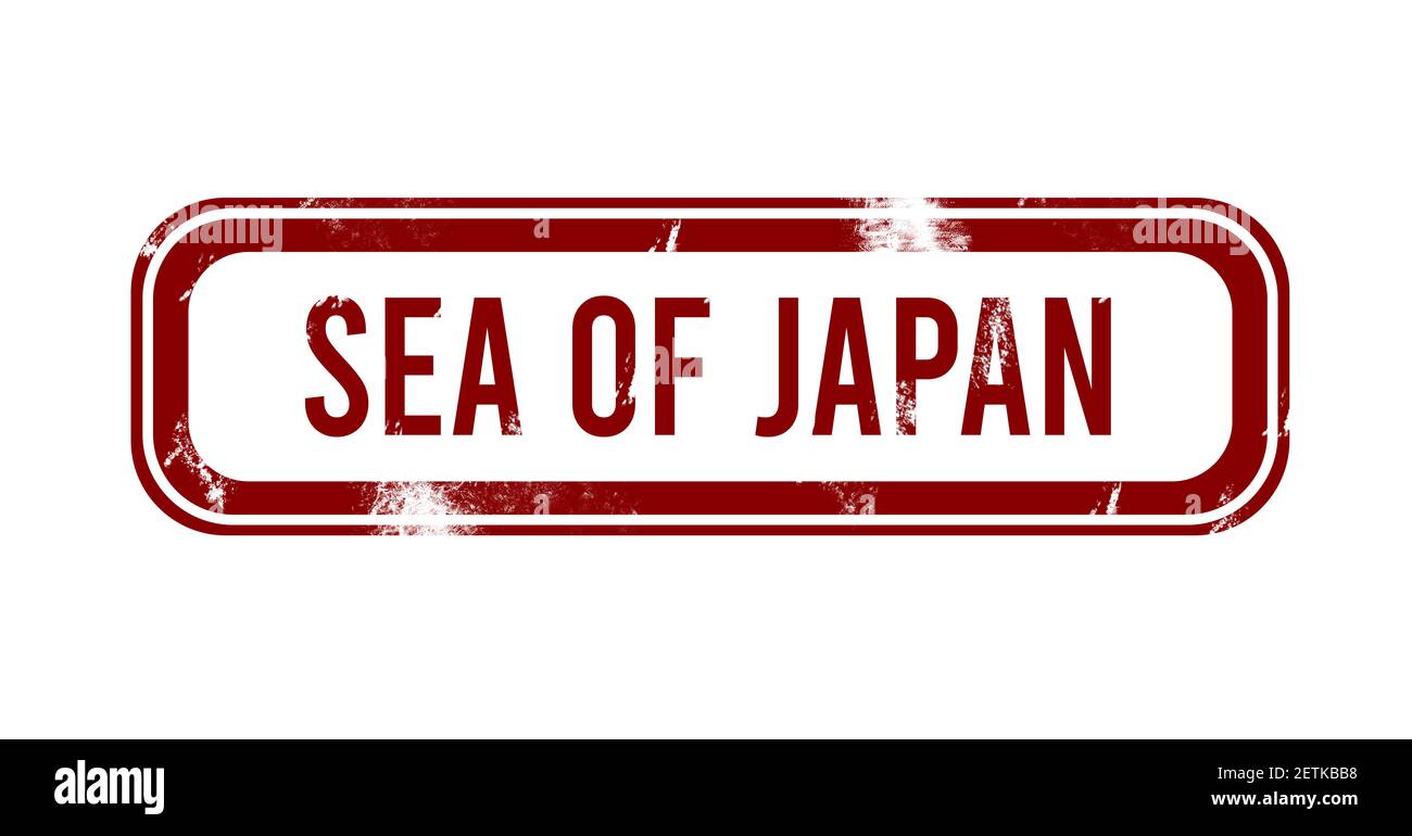Sea of Japan - red grunge button, stamp Stock Photo - Alamy
