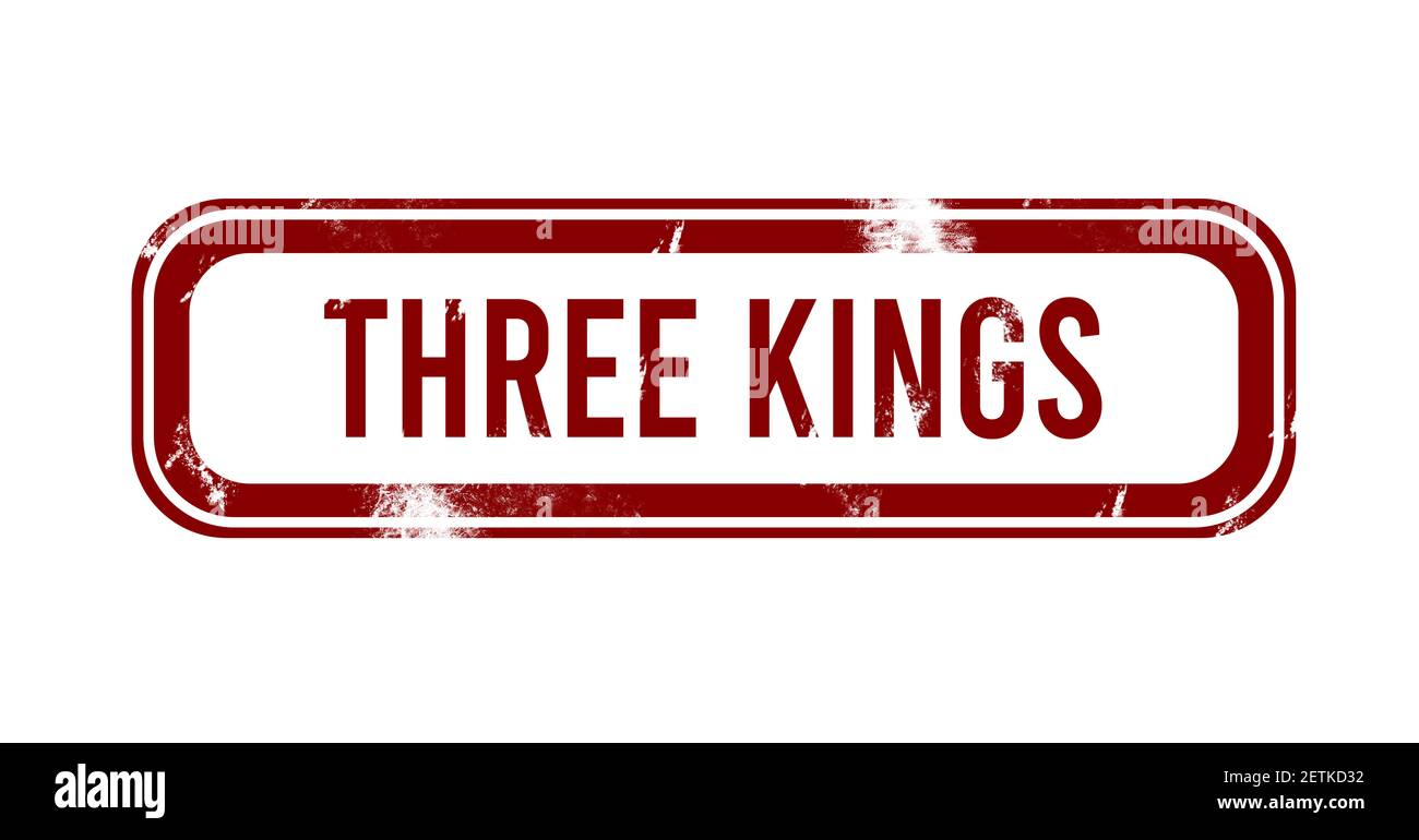Three Kings Day - red grunge button, stamp Stock Photo - Alamy