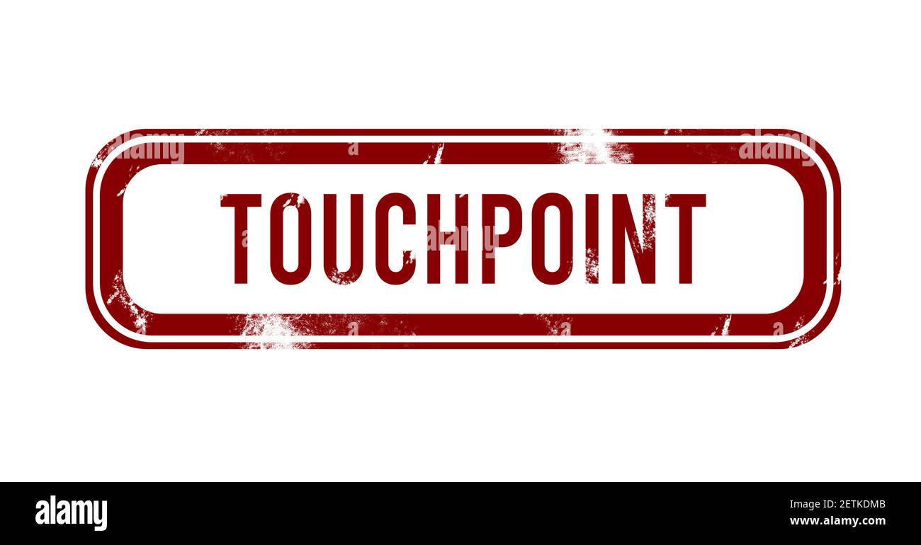 Touchpoint - red grunge button, stamp Stock Photo - Alamy