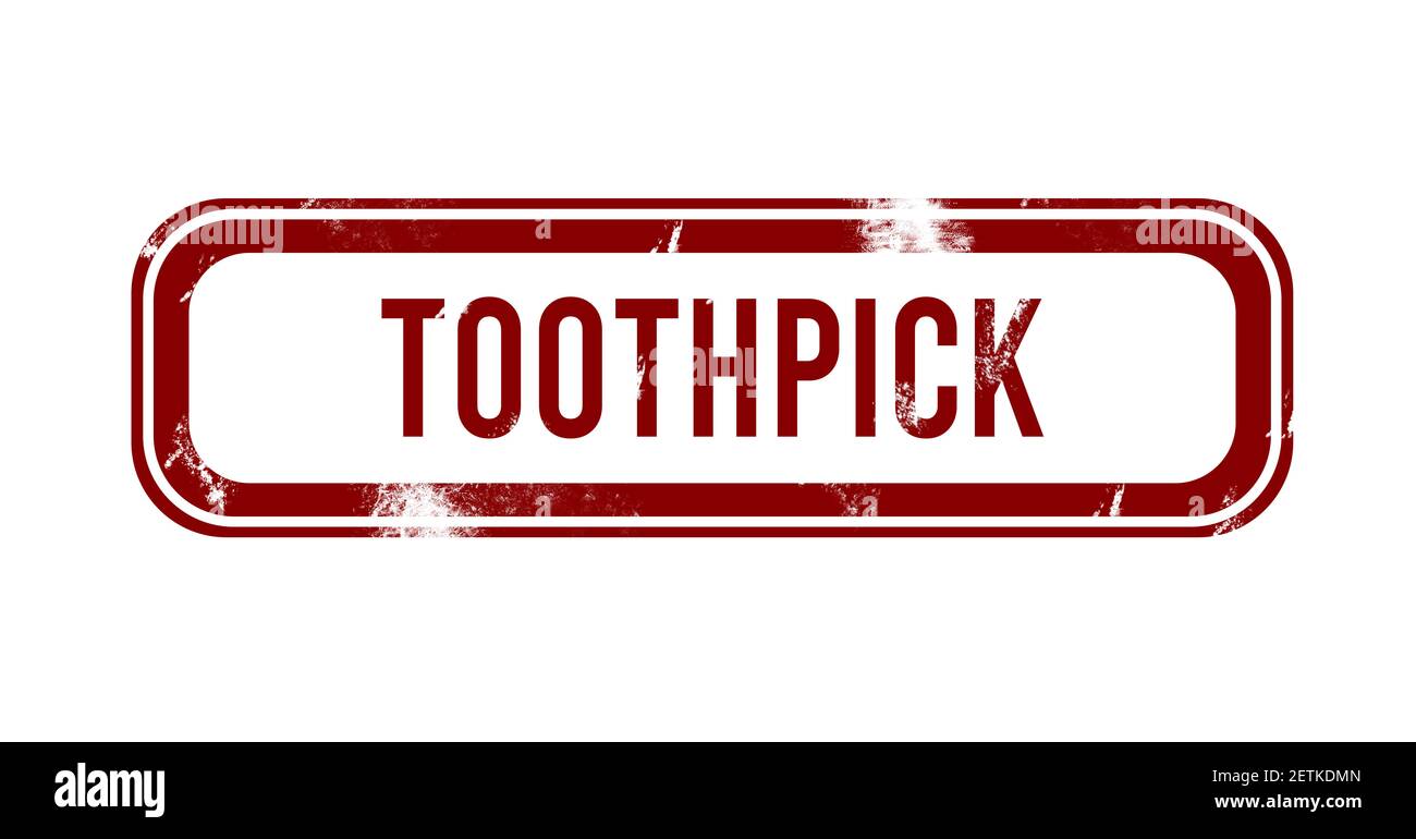 toothpick - red grunge button, stamp Stock Photo - Alamy