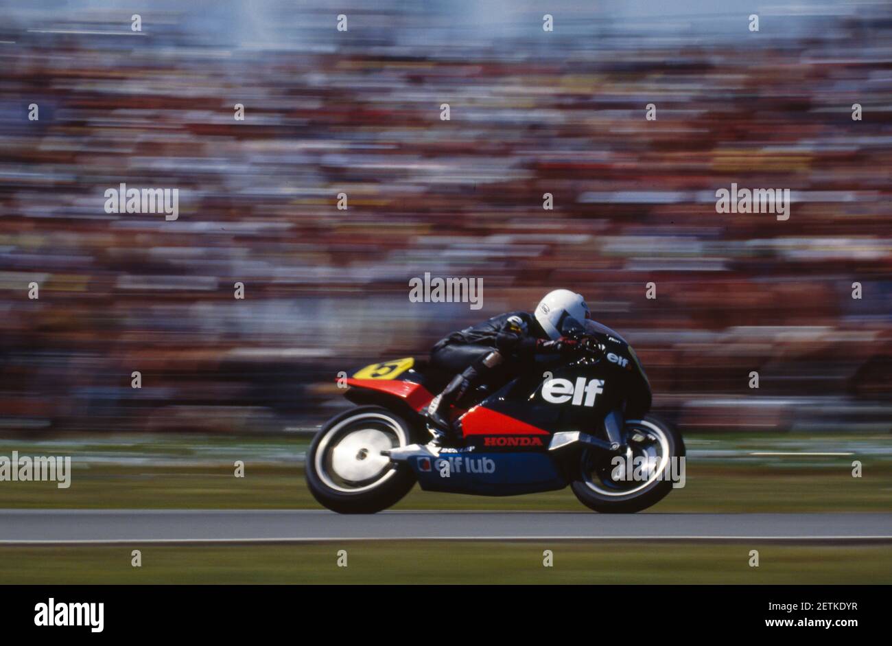 Ron Haslam, (UK), Elf Honda 500, Motorcycle season 1986 Stock Photo - Alamy
