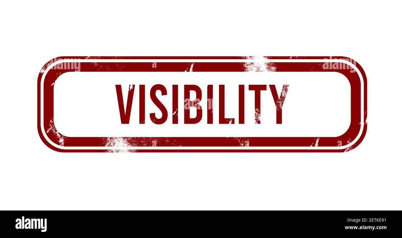 Visibility - red grunge button, stamp Stock Photo - Alamy