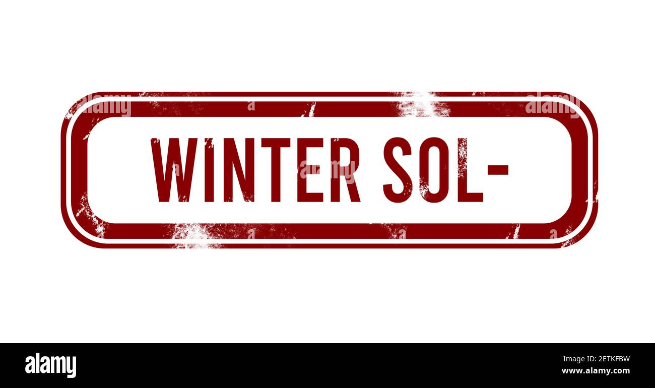 Winter Solstice - red grunge button, stamp Stock Photo - Alamy