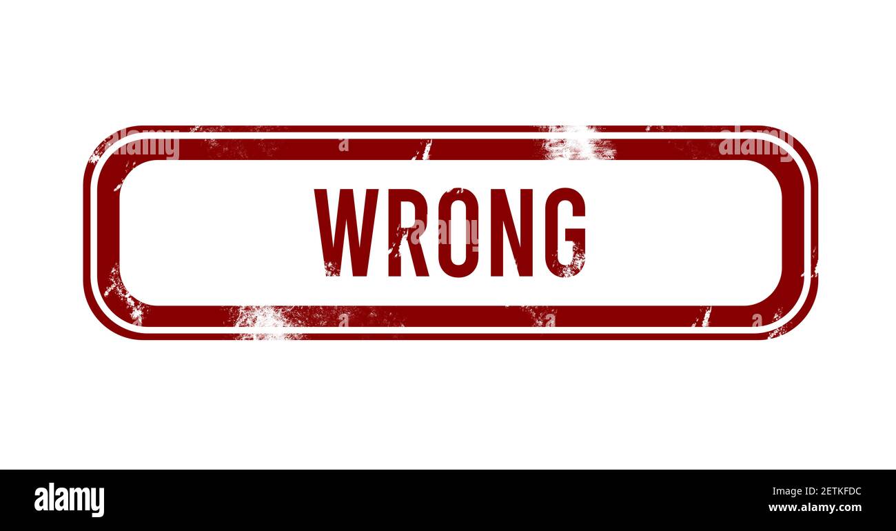 Wrong - red grunge button, stamp Stock Photo - Alamy