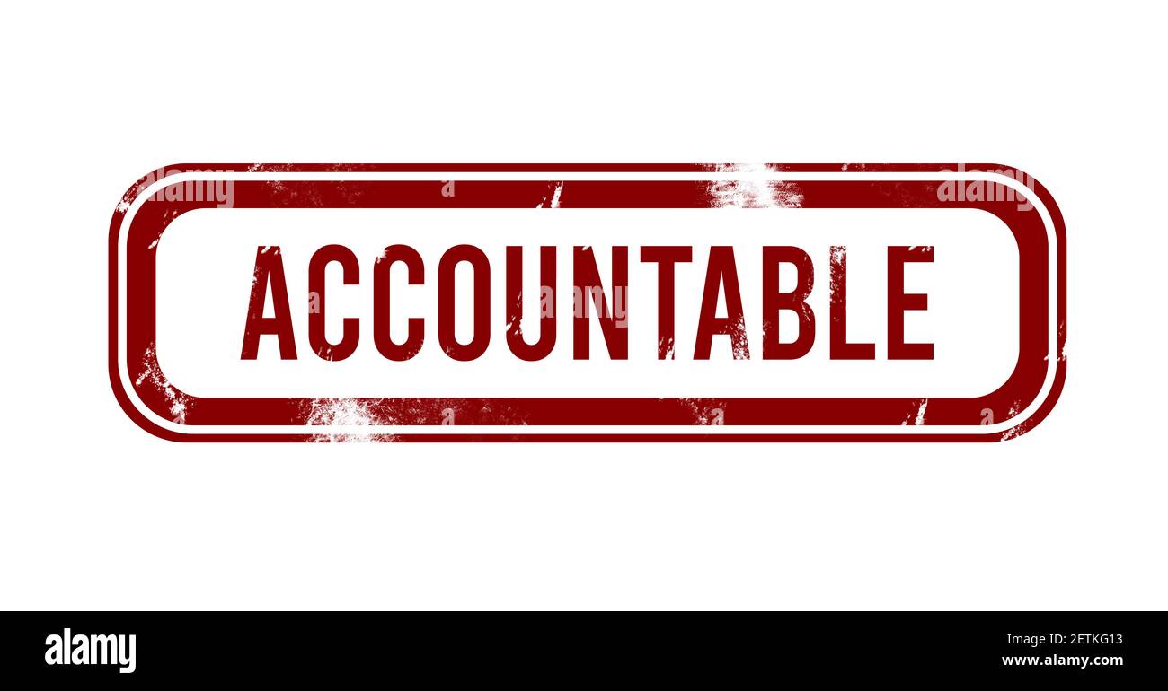 Accountable talk - red grunge button, stamp Stock Photo - Alamy