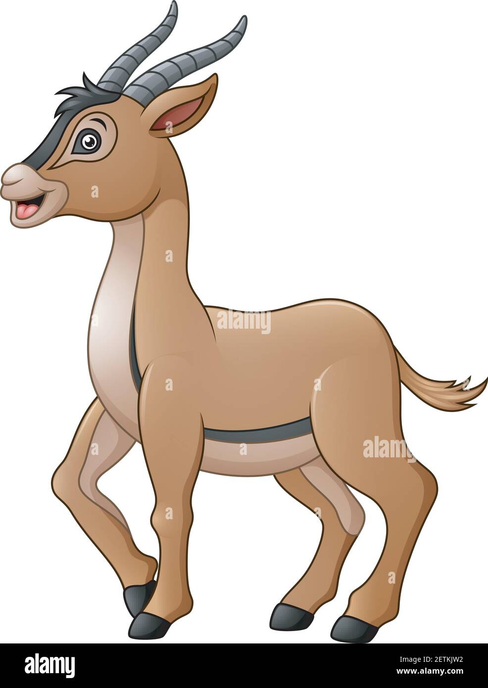 Vector illustration of Cute antelope cartoon Stock Vector Image & Art ...