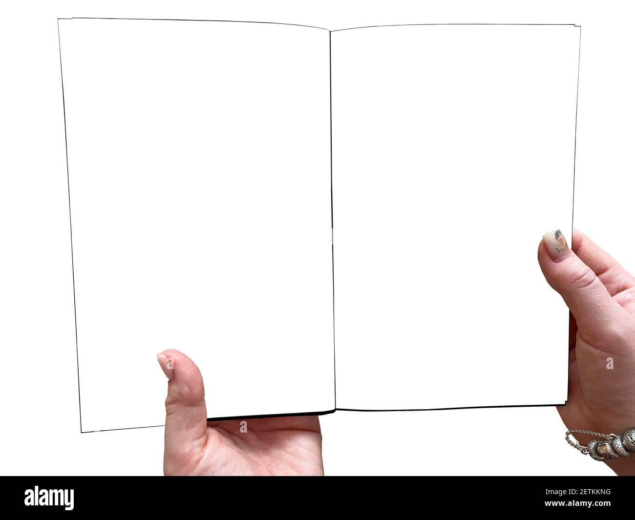 A book with mock up pages on a white isolated background Stock Photo ...