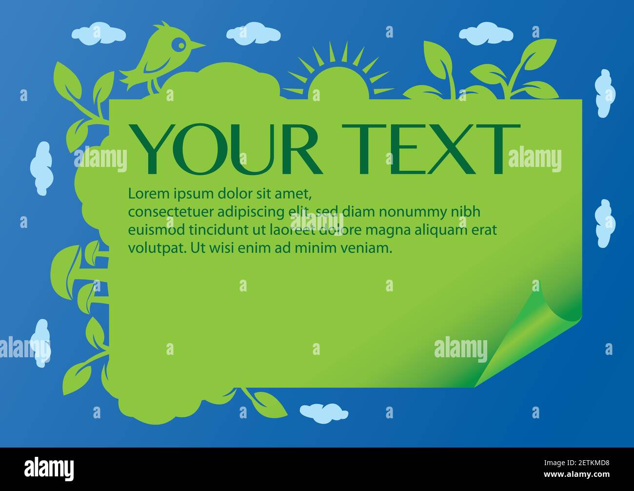 Layout of nature elements with paper design. Vector illustration Stock ...