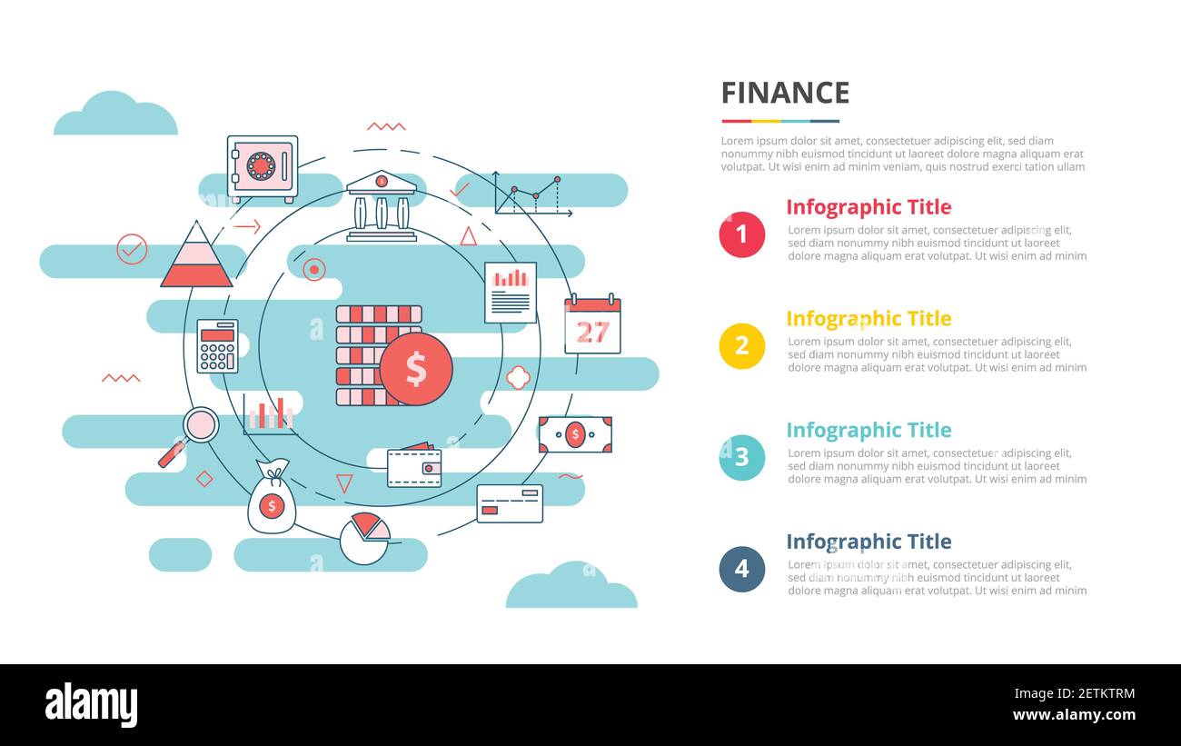 finance or financial concept for infographic template banner with four ...