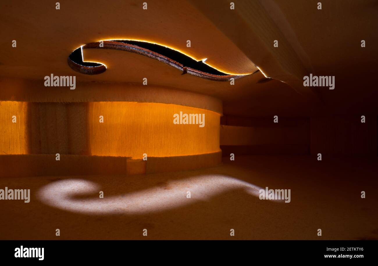 Inside view of a Violin Stock Photo - Alamy