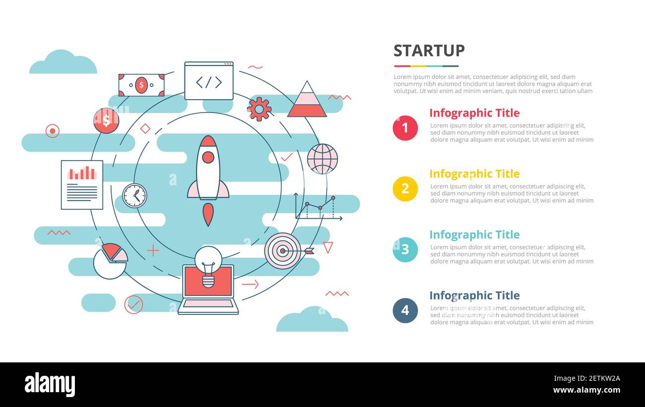 startup business concept for infographic template banner with four ...