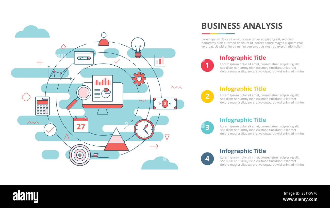 business analysis concept for infographic template banner with four ...
