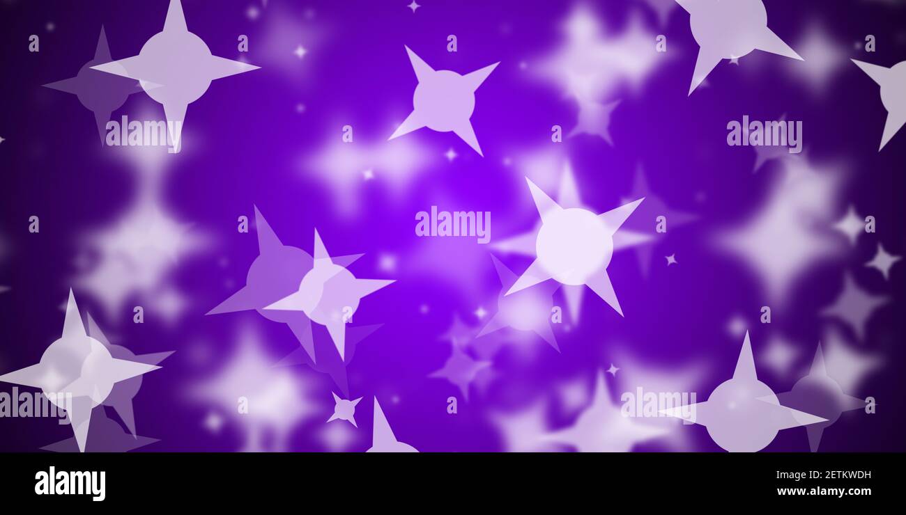 Flying stars over purple background Stock Photo - Alamy