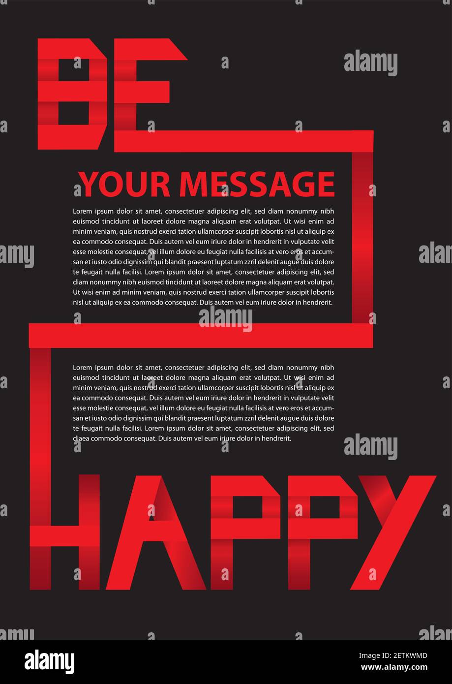 Red Paper Folding text layout. Vector illustration Stock Vector Image ...