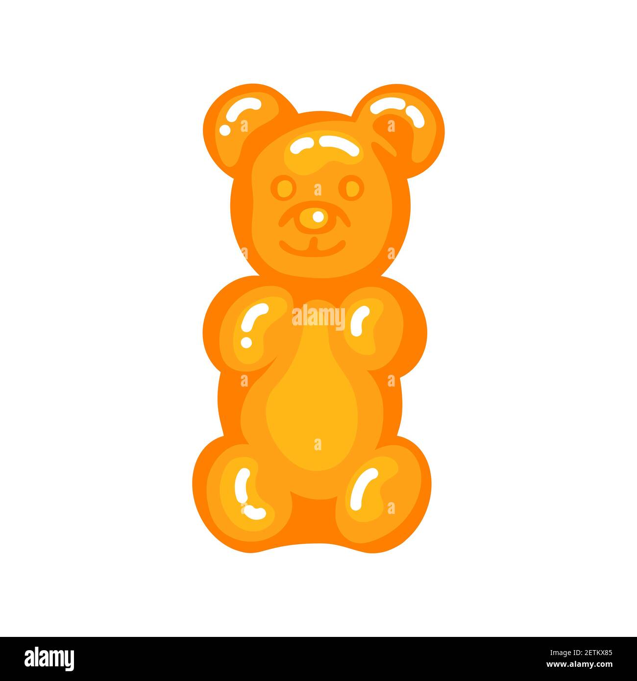 Orange gummy bear jelly sweet candy with amazing flavor flat style ...