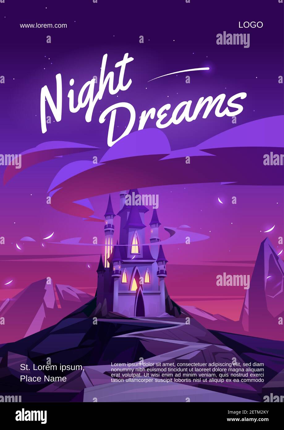 Beautiful nighttime palace Stock Vector Images - Alamy