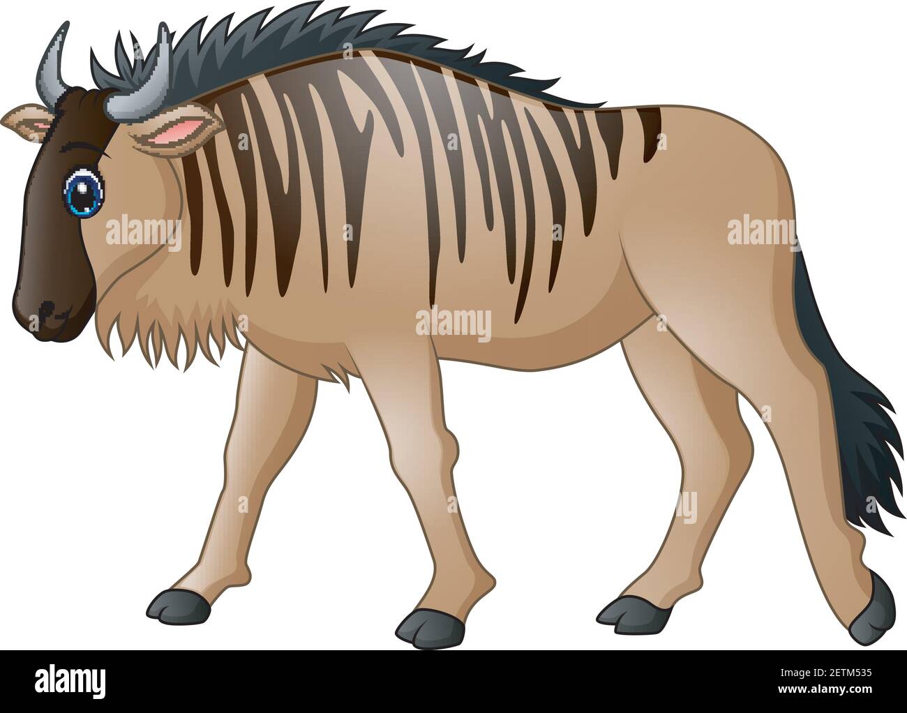 Vector illustration of Cartoon wildebeest mascot Stock Vector Image ...