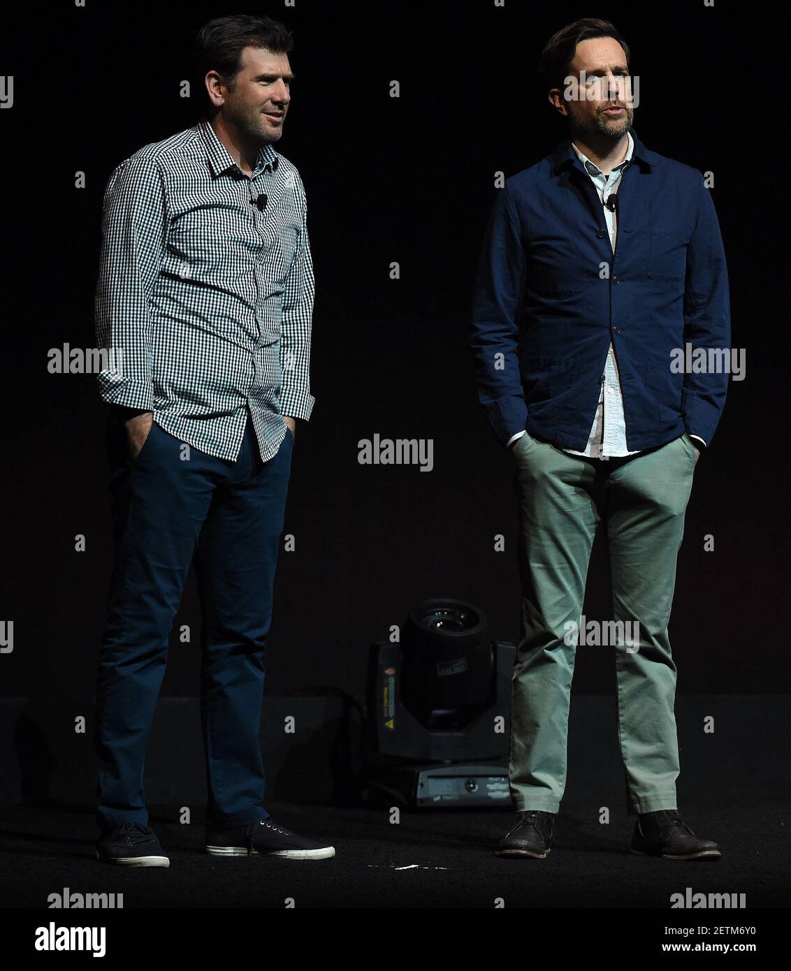 LAS VEGAS, NV - MARCH 29: Director Lawrence Sher (L) and actor Ed Helms ...