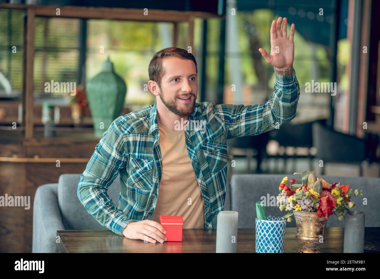Raised hand attention hi-res stock photography and images - Alamy