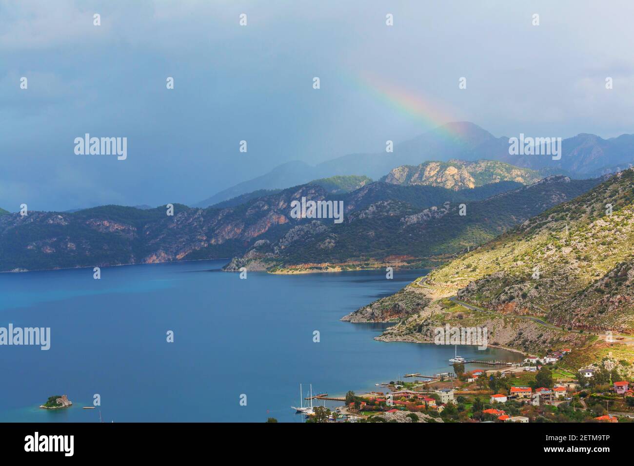 Beautiful sea coast in Turkey. Amazing natural landscapes along Lycian ...