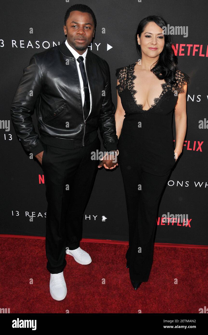 (L-R) Derek Luke and Sophia Adella Hernandez at Netflix's "13 Reasons ...