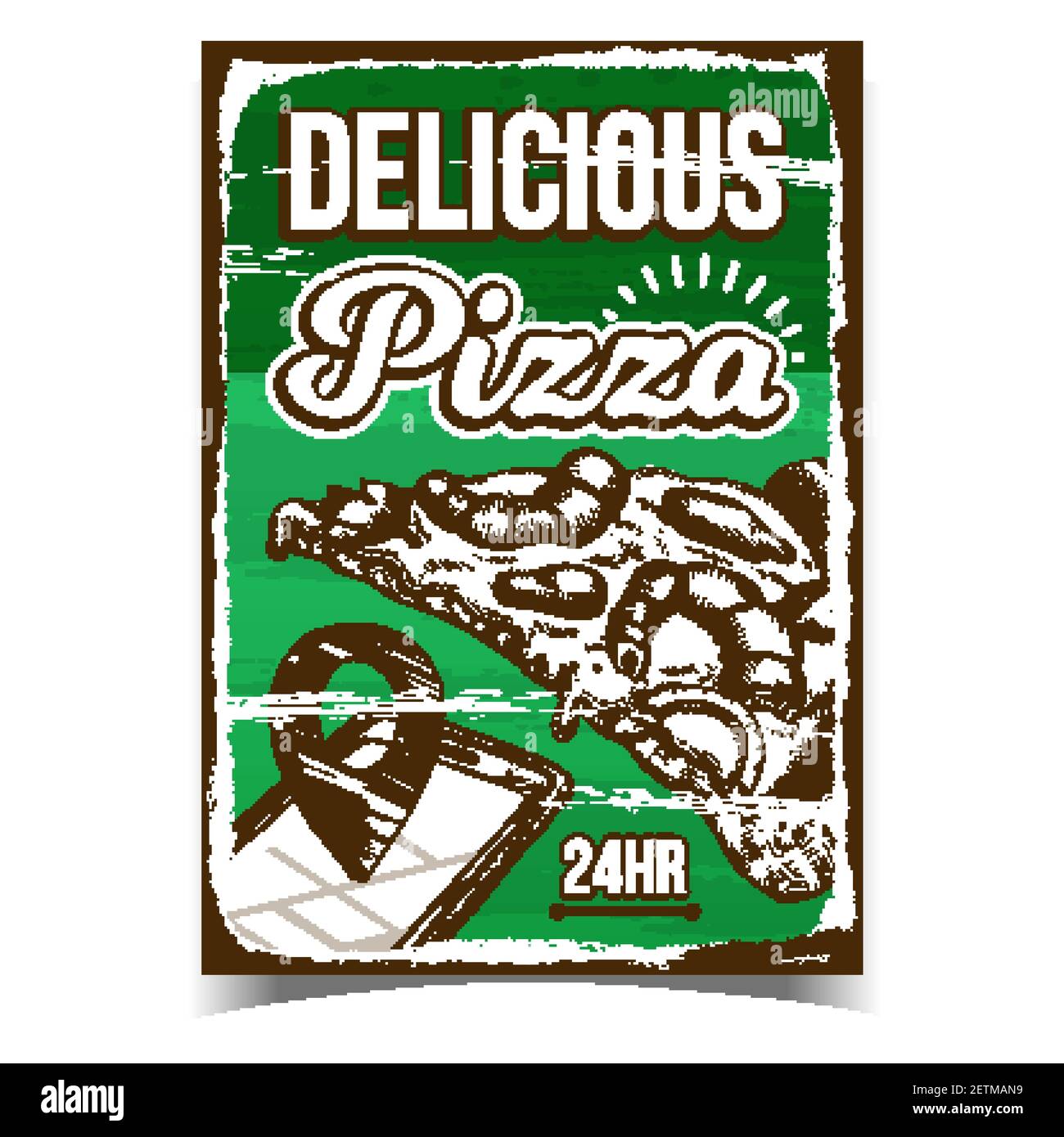 Delicious Pizza Cafe Location Promo Banner Vector Stock Vector Image ...