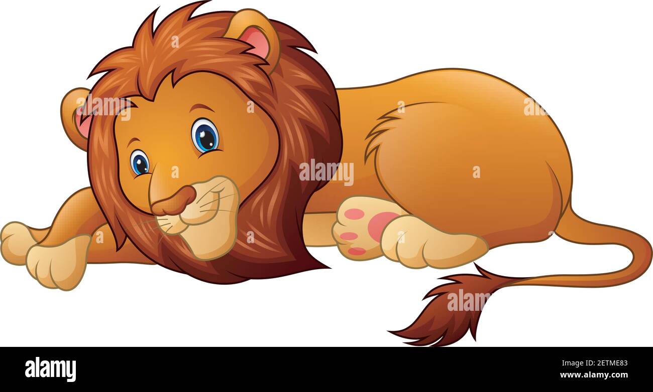Vector illustration of Cute lion cartoon Stock Vector Image & Art - Alamy
