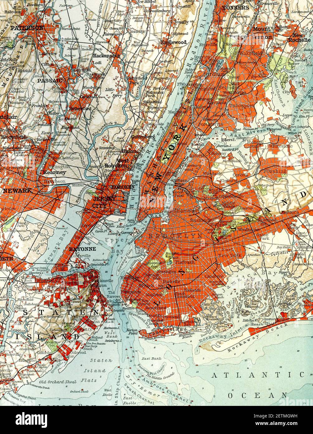 New York City old map Stock Photo - Alamy