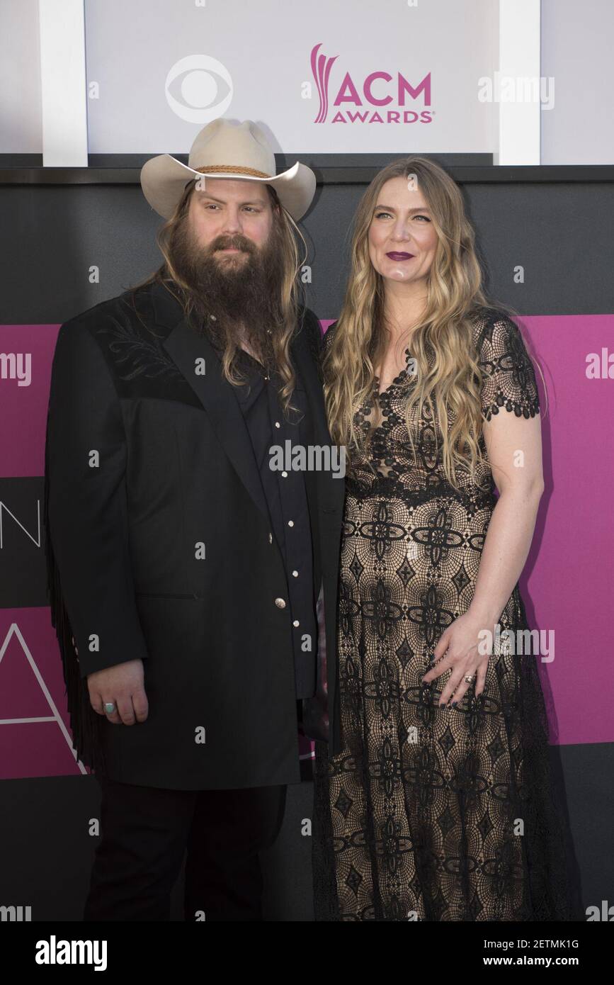 Chris Stapleton, left, and Morgane Stapleton arrive on the red carpet ...
