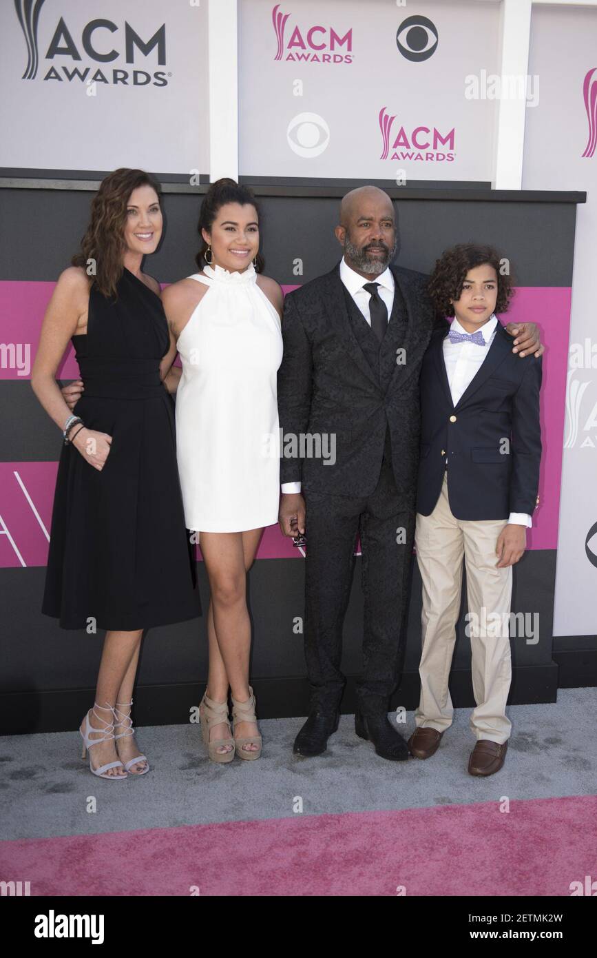 Darius Rucker, third from left, and his family arrive on the red carpet ...