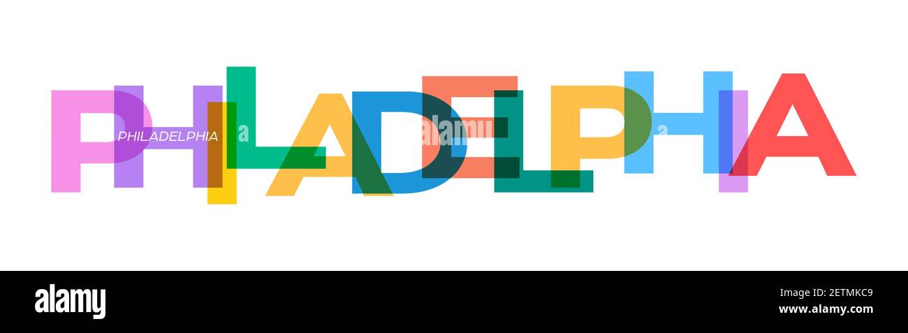 PHILADELPHIA. Lettering on a white background. Vector design template ...
