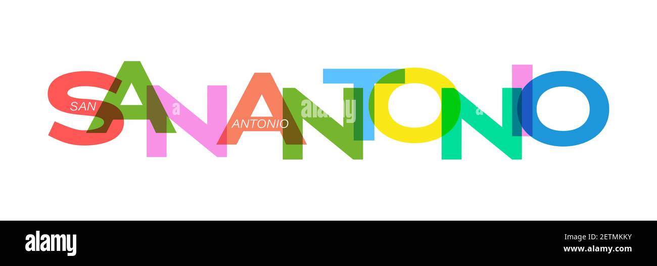 SAN ANTONIO. Lettering on a white background. Vector design template ...