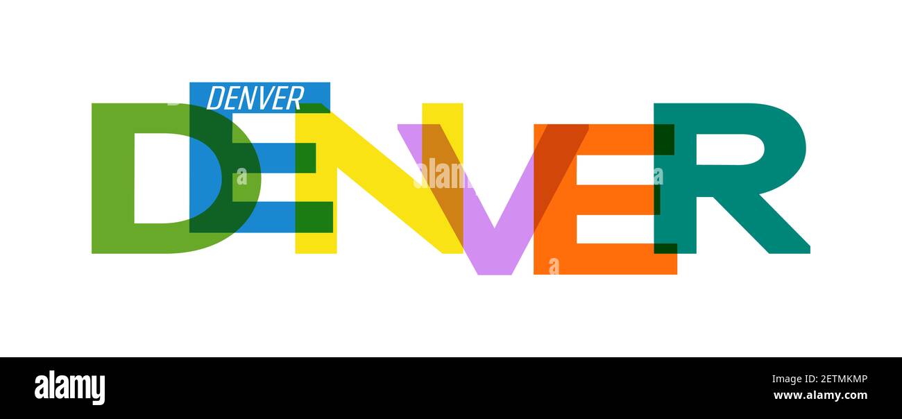 DENVER. Lettering on a white background. Vector design template for ...