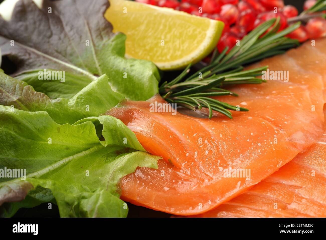 Salted salmon. The texture of red fish. Macro photography of red fish ...