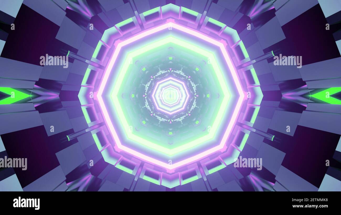 Futuristic abstract background with neon pattern in 3D illustration ...