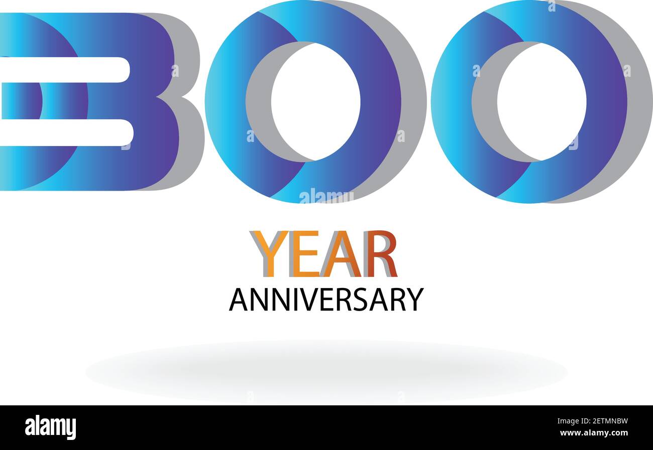 300 Year Anniversary Vector Template Design Illustration Blue Elegant ...