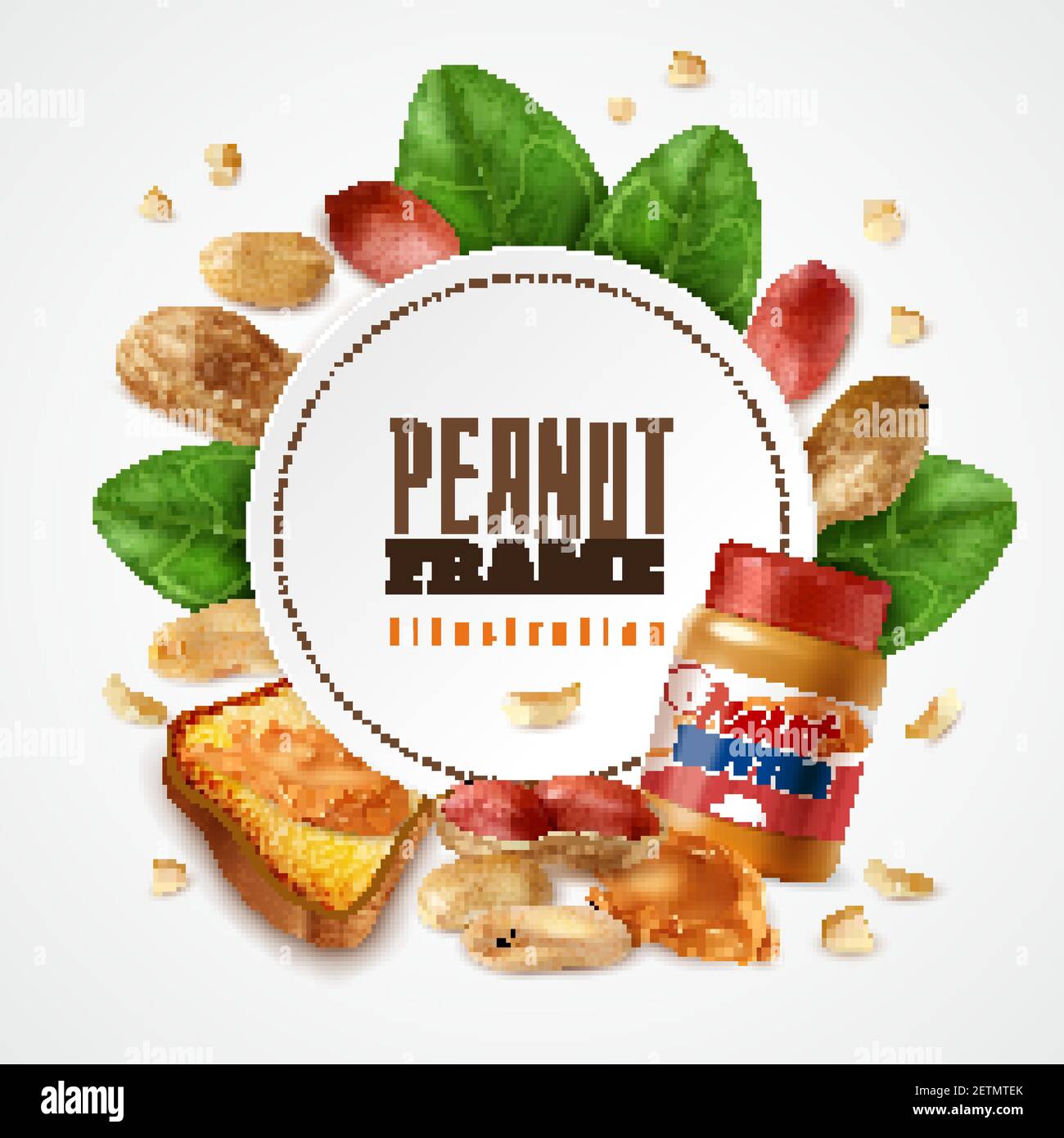 Realistic peanut butter frame hi-res stock photography and images - Alamy