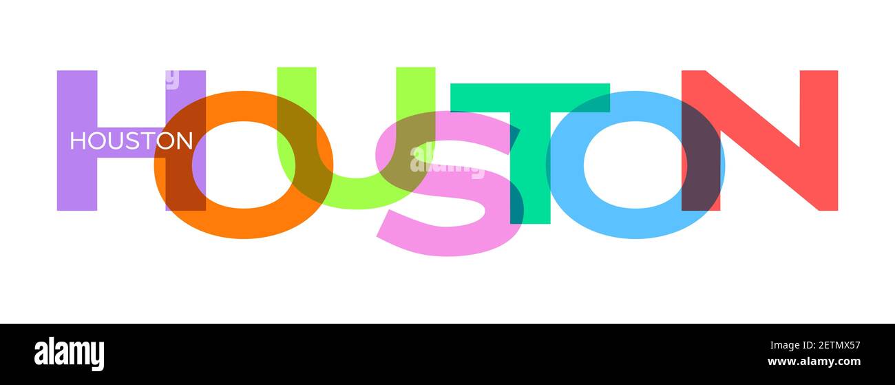 HOUSTON. Lettering on a white background. Vector design template for ...