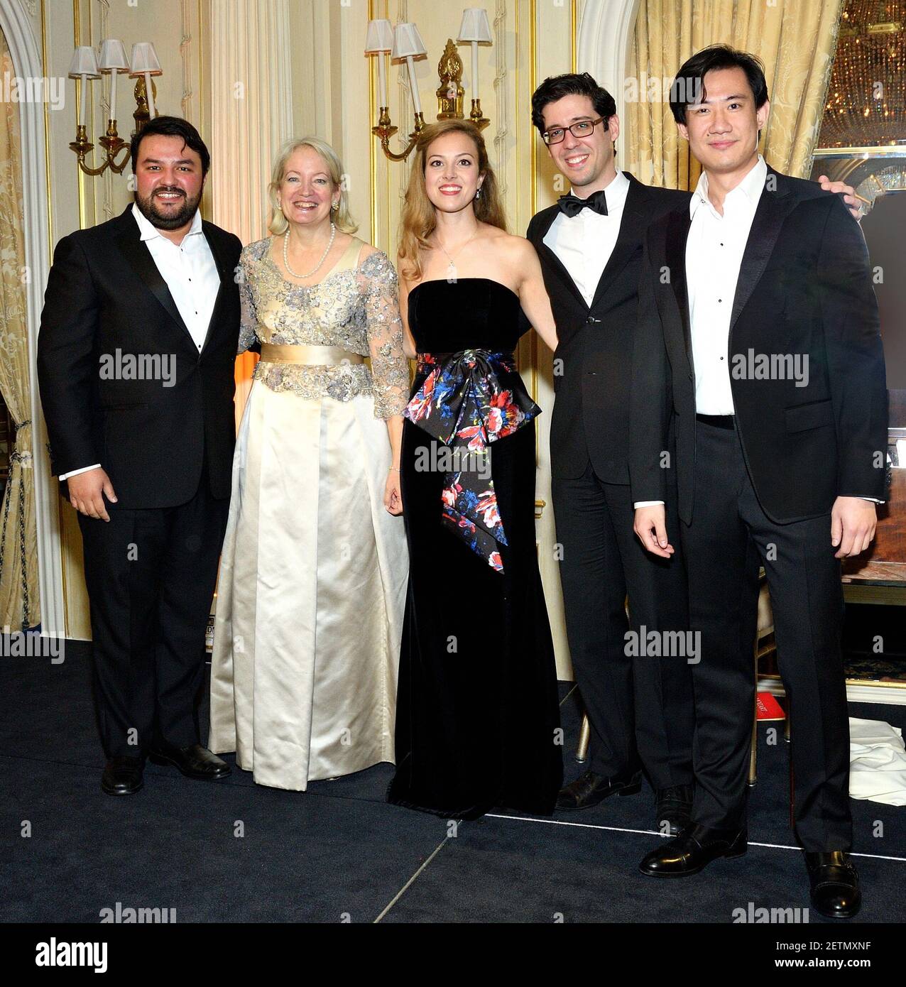 L-R: Tenor Mario Chang, 2017 honoree Tania Pouschine, soprano Lauren ...